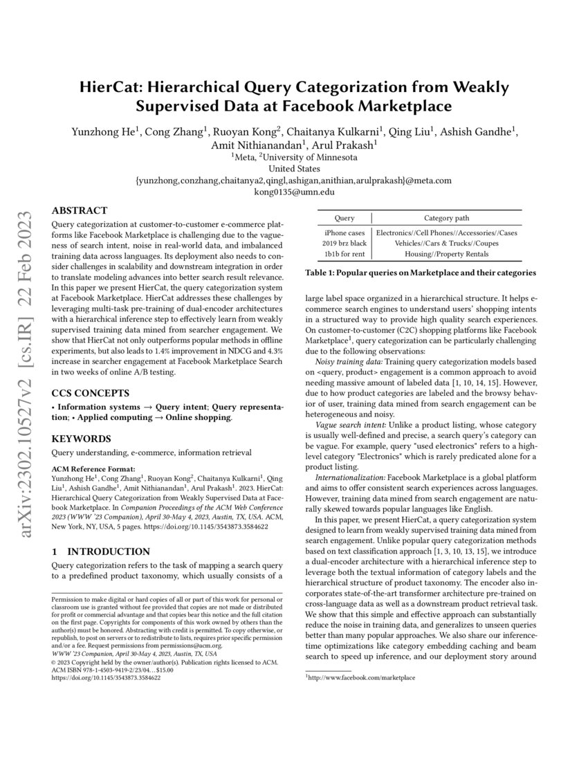HierCat: Hierarchical Query Categorization from Weakly Supervised Data ... HierCat: Hierarchical Query Categorization from Weakly Supervised Data ...
