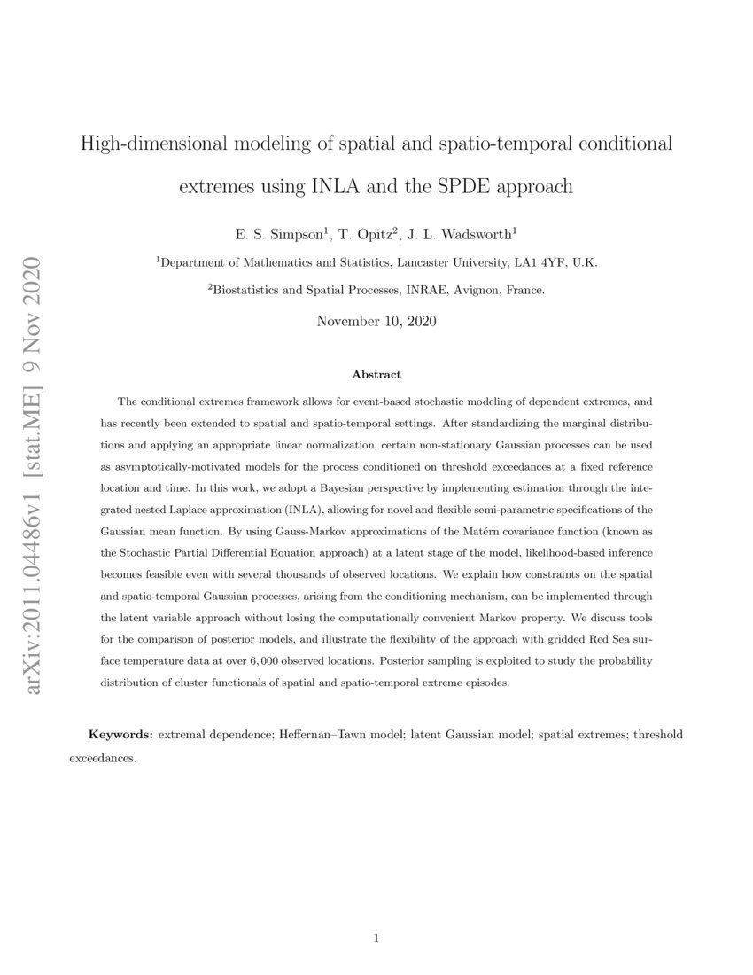 High-dimensional modeling of spatial and spatio-temporal conditional extremes using INLA and the ...