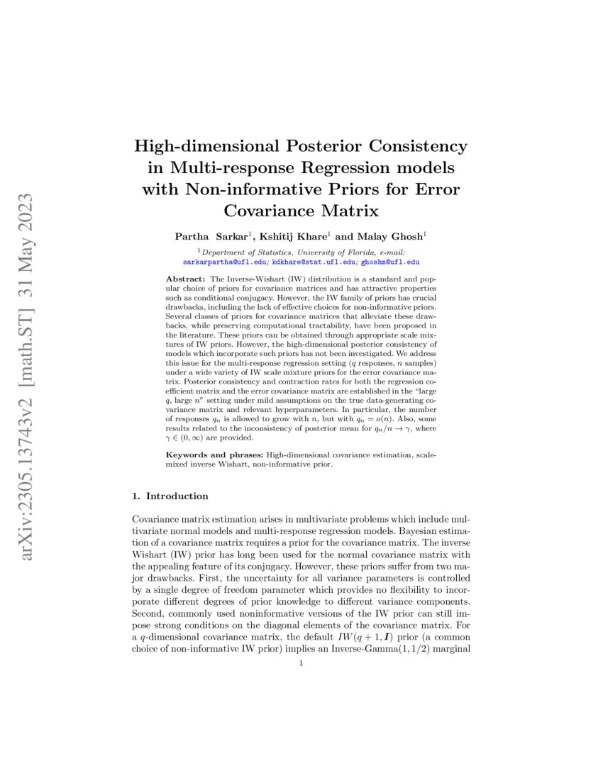 High Dimensional Posterior Consistency In Multi Response Regression Models With Non Informative 