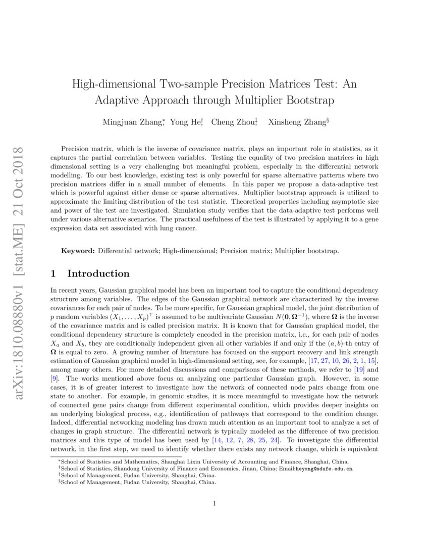 High-dimensional Two-sample Precision Matrices Test: An Adaptive ...