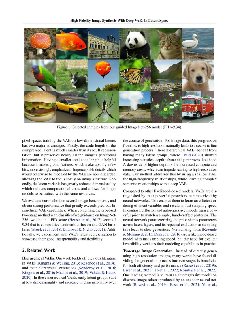 High Fidelity Image Synthesis With Deep VAEs In Latent Space | DeepAI