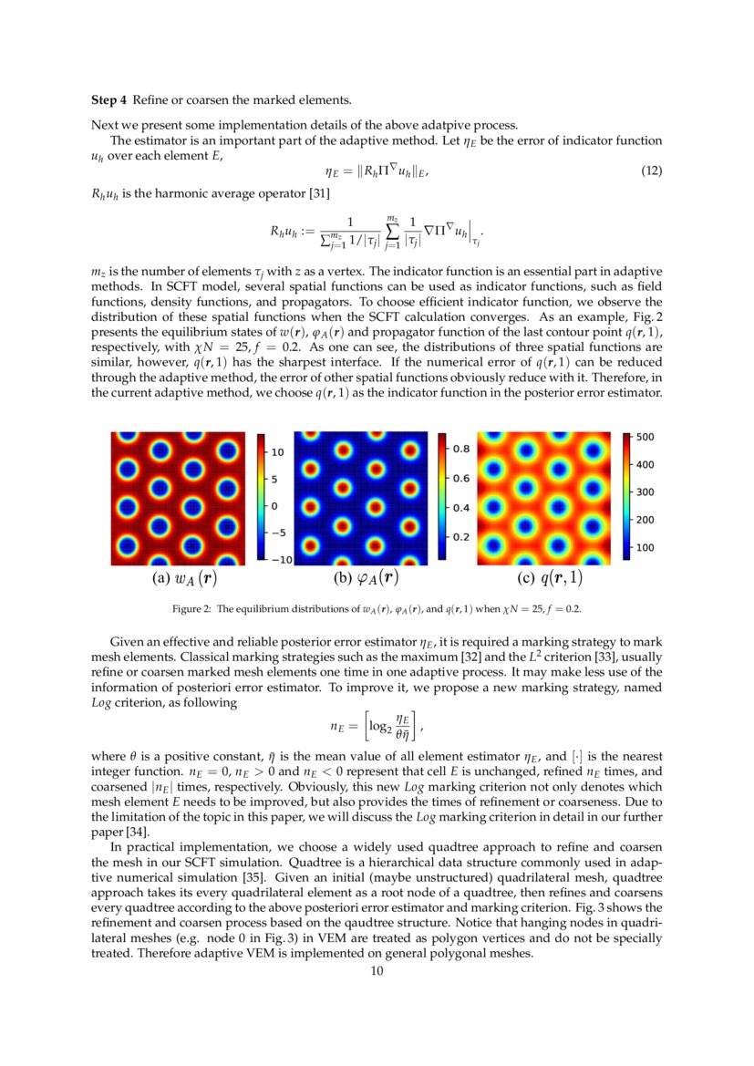 High order numerical simulations for the polymer self-consistent field theory using the adaptive ...
