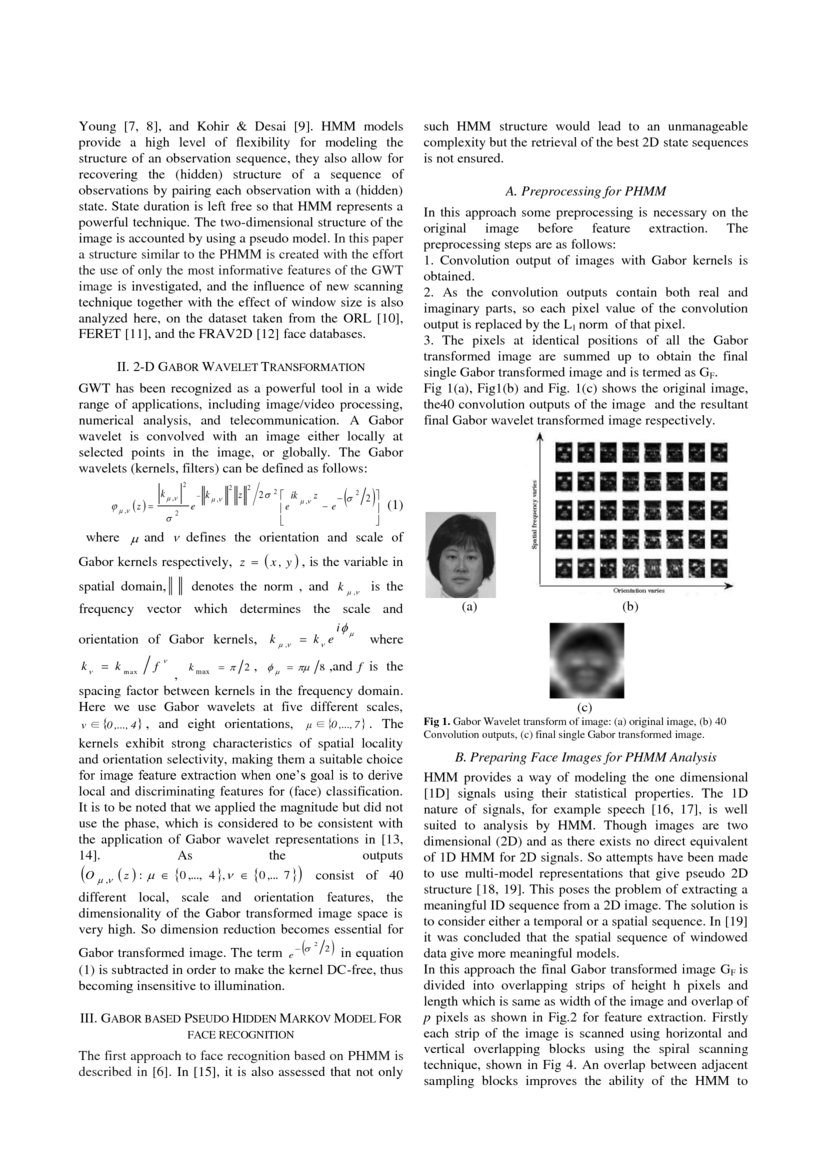 High Performance Human Face Recognition using Gabor based Pseudo Hidden Markov Model | DeepAI