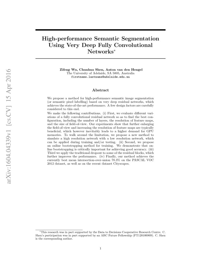 High Performance Semantic Segmentation Using Very Deep Fully