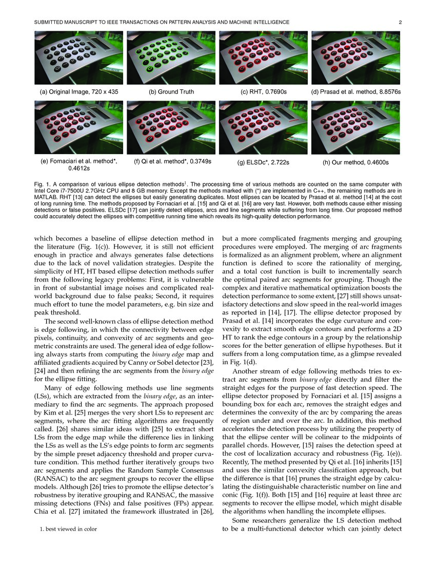 High-quality Ellipse Detection Based on Arc-support Line Segments | DeepAI