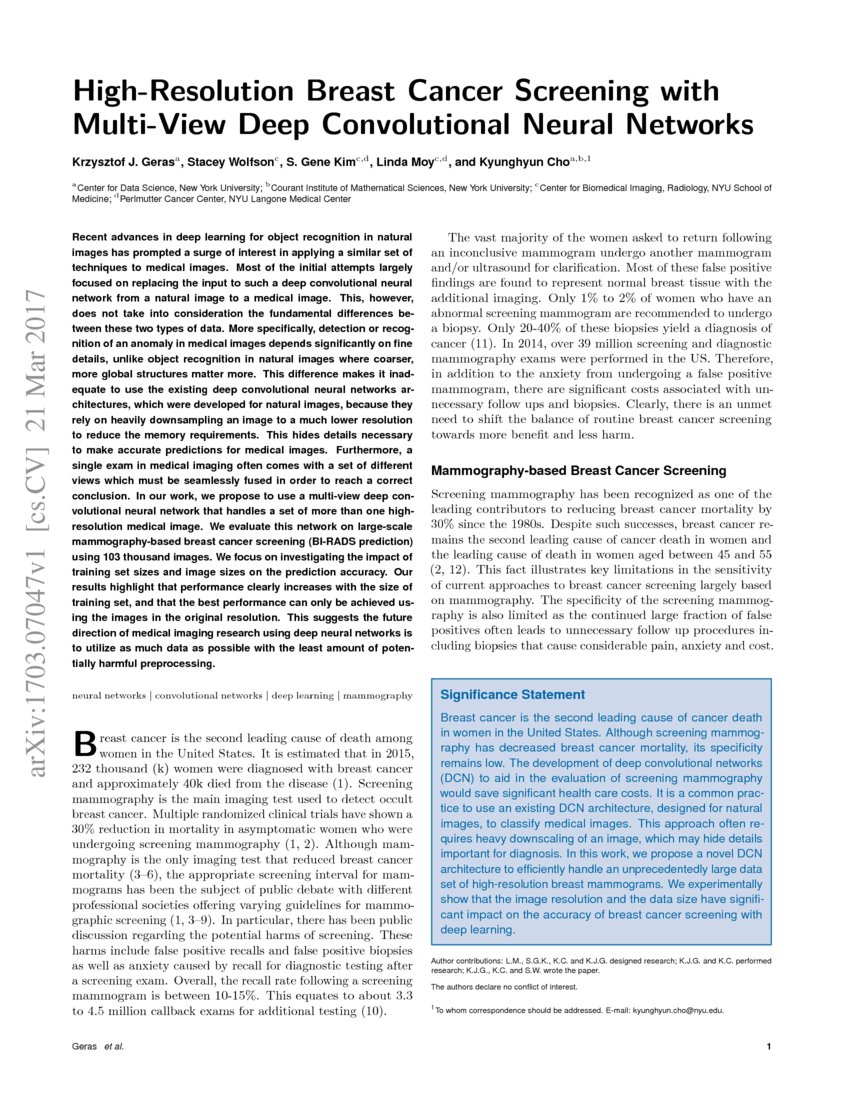 High-Resolution Breast Cancer Screening with Multi-View Deep ...