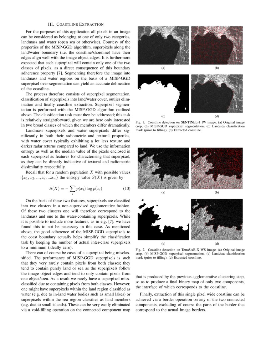 High Resolution Coastline Extraction In Sar Images Via Misp Ggd