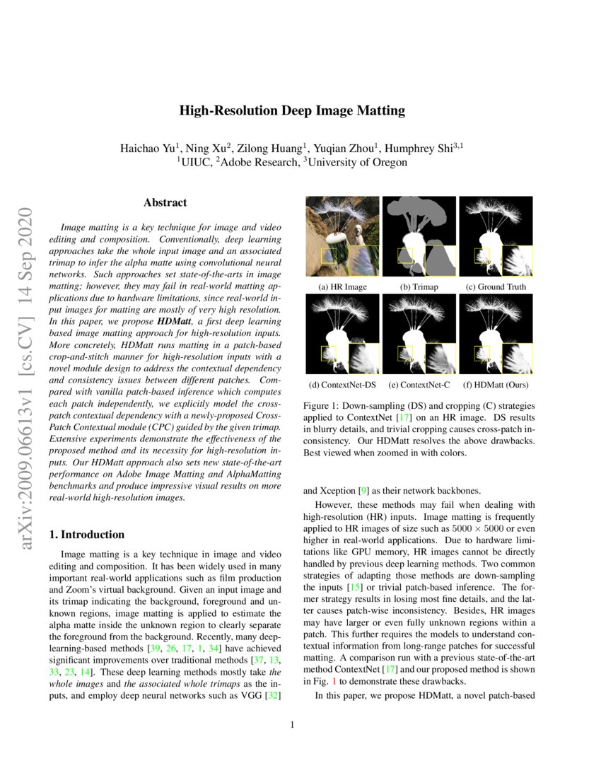 High-Resolution Deep Image Matting | DeepAI