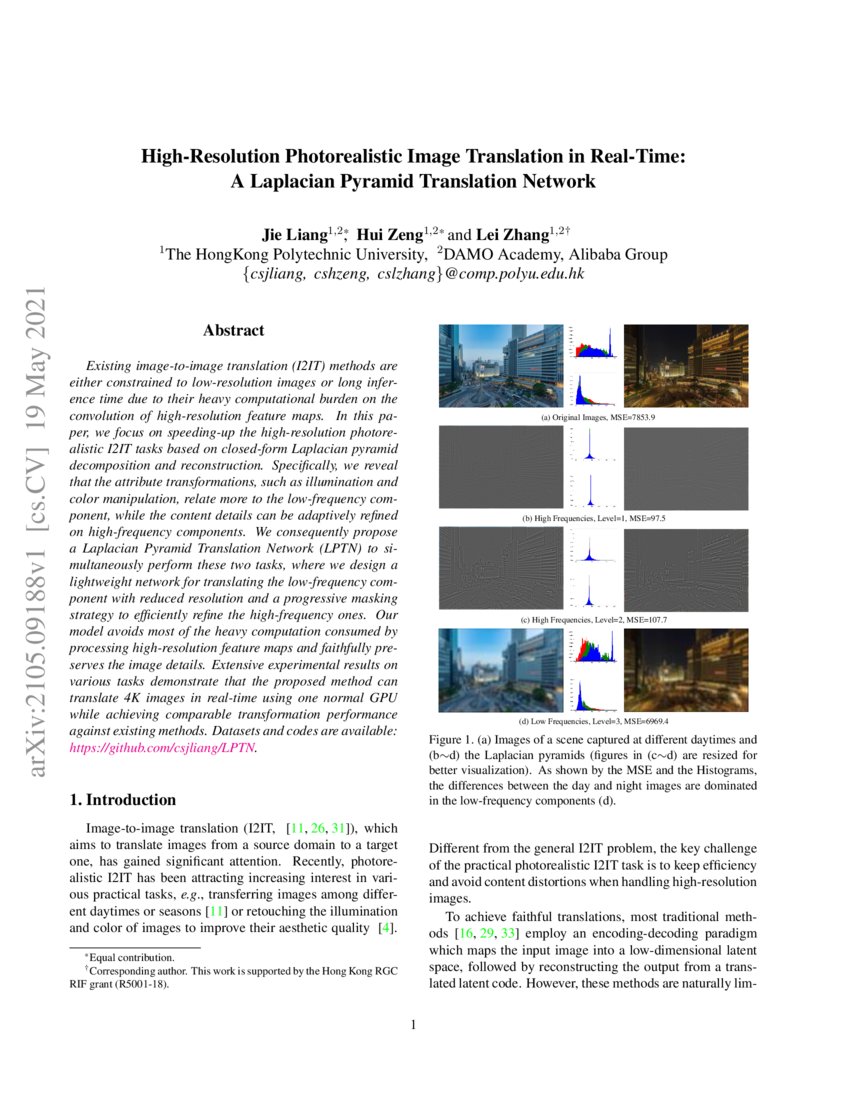 High-Resolution Photorealistic Image Translation in Real-Time: A ...