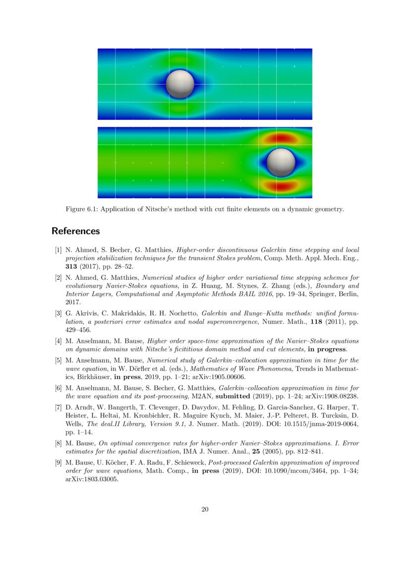 Higher Order Galerkin Collocation Time Discretization With Nitsches Method For The Navier