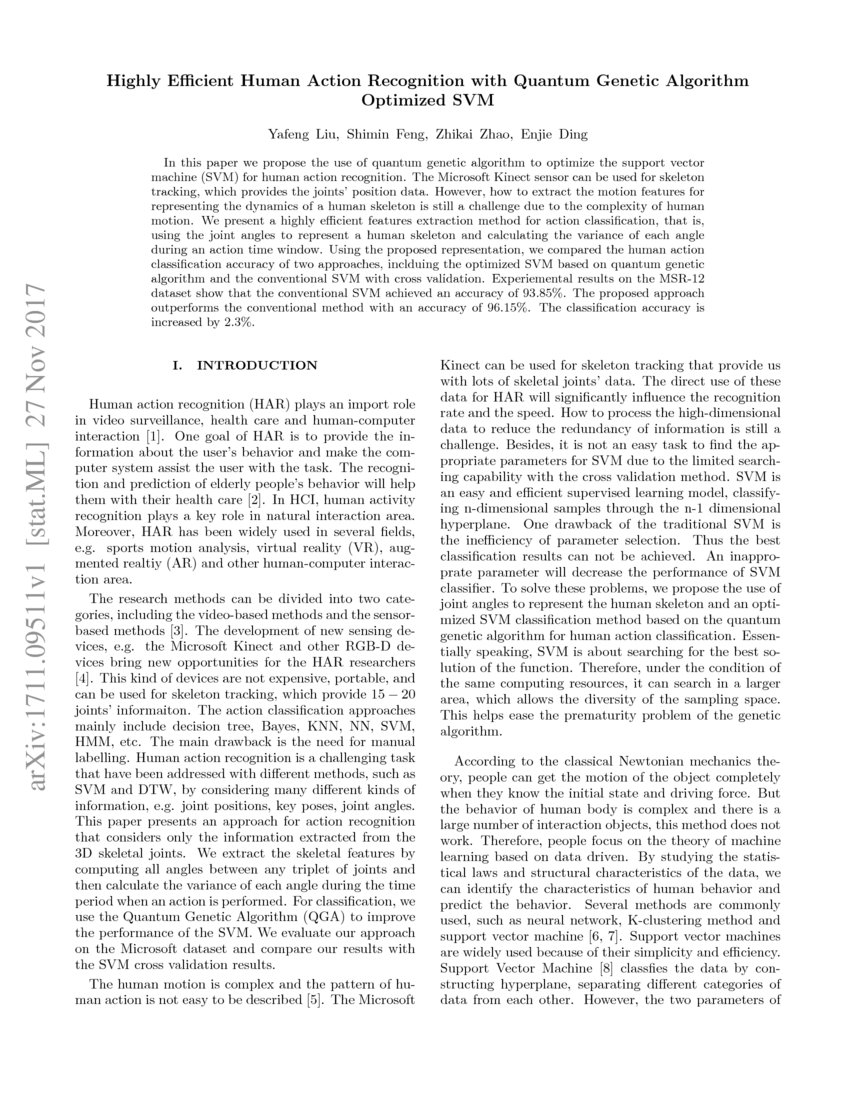 Highly Efficient Human Action Recognition with Quantum Genetic Algorithm Optimized Support ...