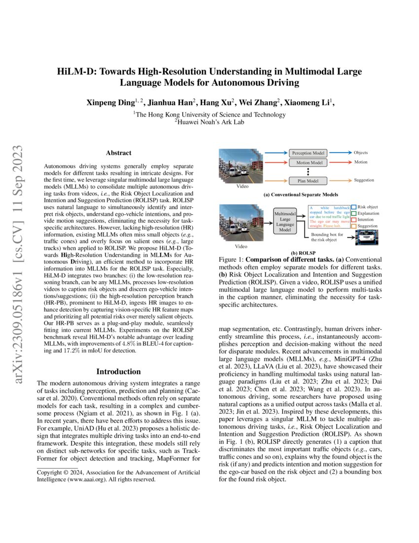HiLM-D: Towards High-Resolution Understanding in Multimodal Large Language Models for Autonomous ...