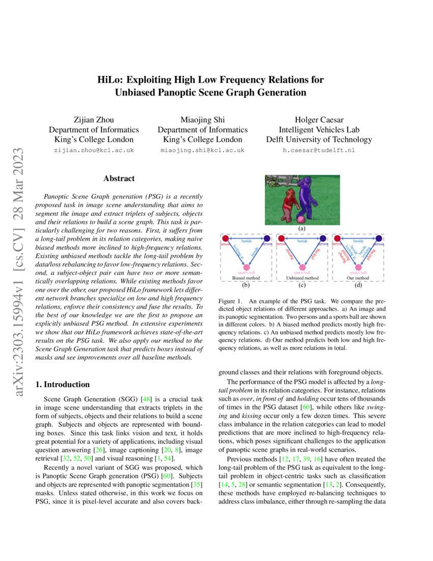 Hilo Exploiting High Low Frequency Relations For Unbiased Panoptic Scene Graph Generation Deepai 