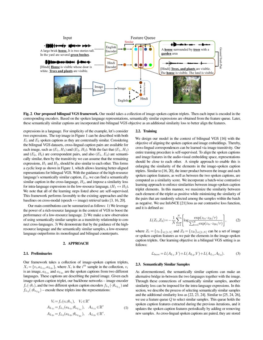Hindi as a Second Language: Improving Visually Grounded Speech with Semantically Similar Samples ...