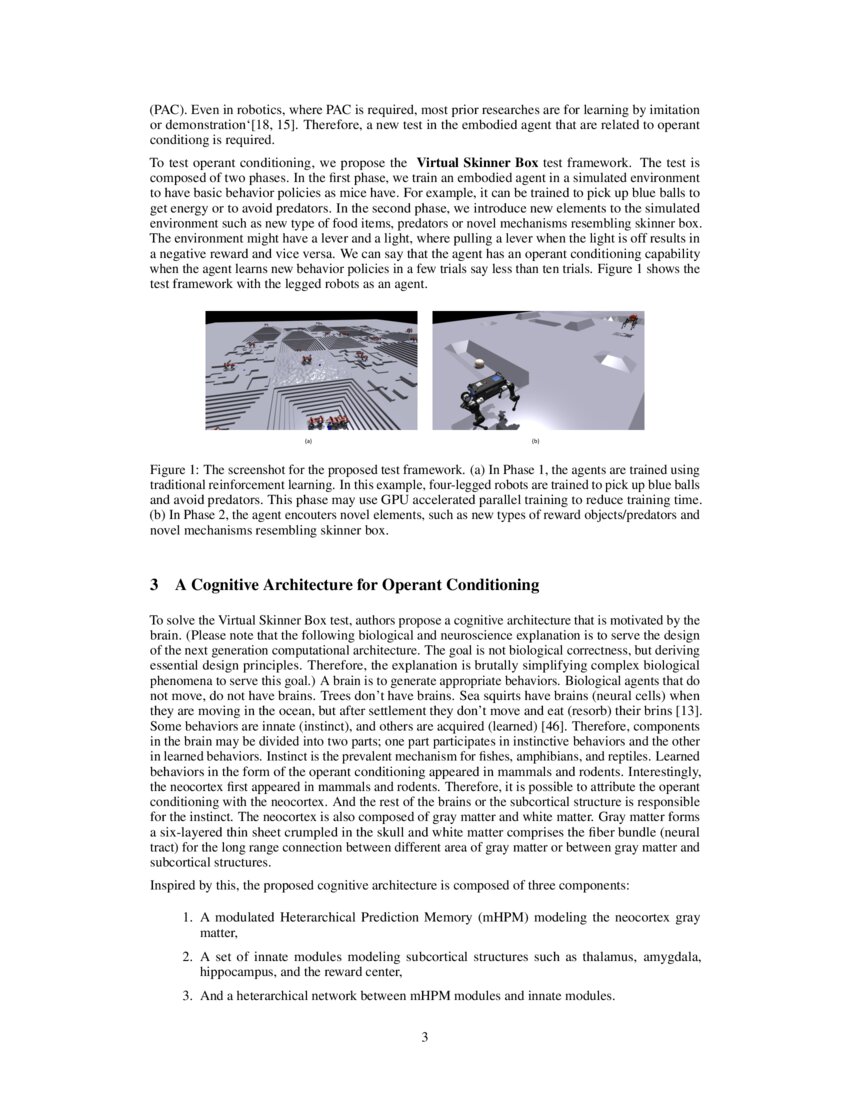Hippocampus Inspired Cognitive Architecture Hica For Operant Conditioning Deepai