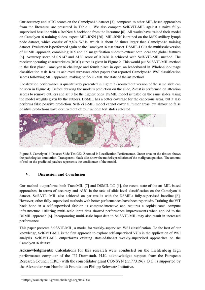 Histopathological Image Classification based on Self-Supervised Vision ...