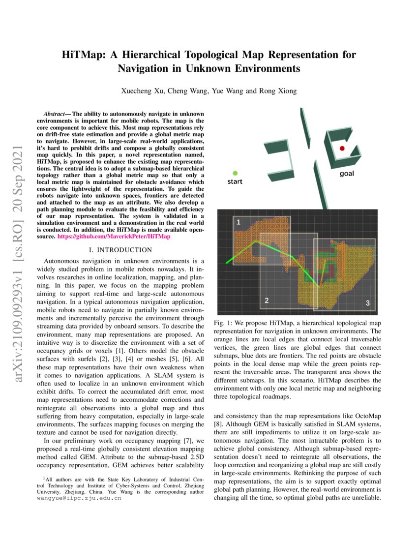 HiTMap: A Hierarchical Topological Map Representation for Navigation in ...