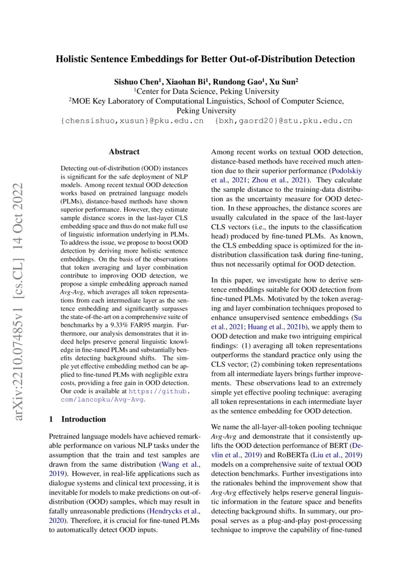 Holistic Sentence Embeddings for Better Out-of-Distribution Detection ...