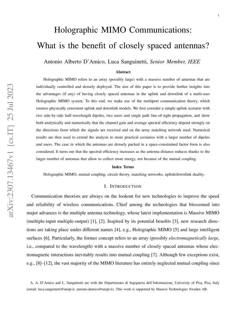 Holographic MIMO Communications: What is the benefit of closely spaced ...
