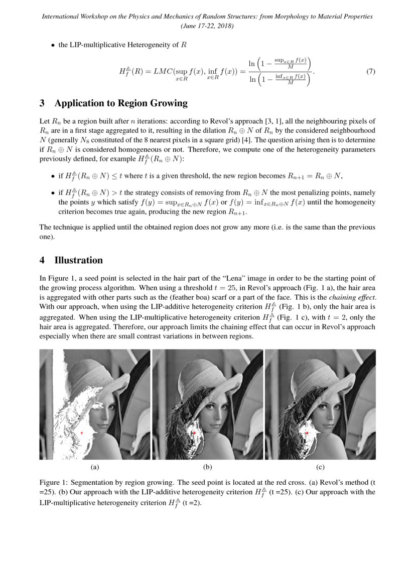 Homogeneity of a region in the logarithmic image processing framework: application to region ...