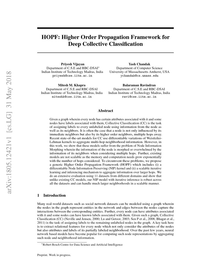 HOPF: Higher Order Propagation Framework for Deep Collective ...