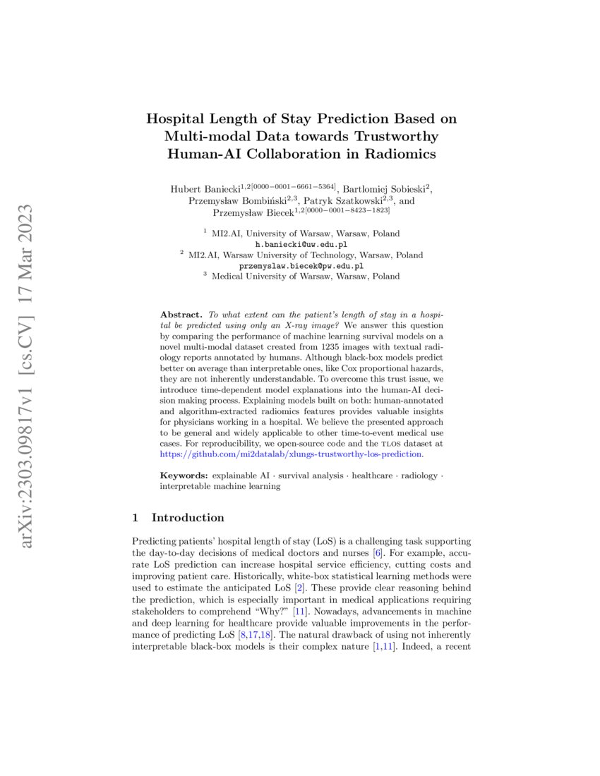 Hospital Length Of Stay Prediction Based On Multi Modal Data Towards