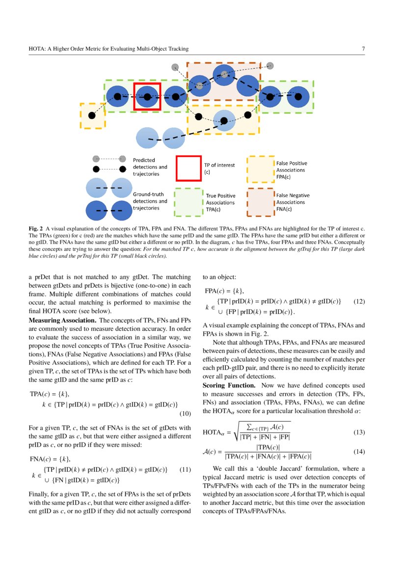 HOTA: A Higher Order Metric for Evaluating Multi-Object Tracking | DeepAI