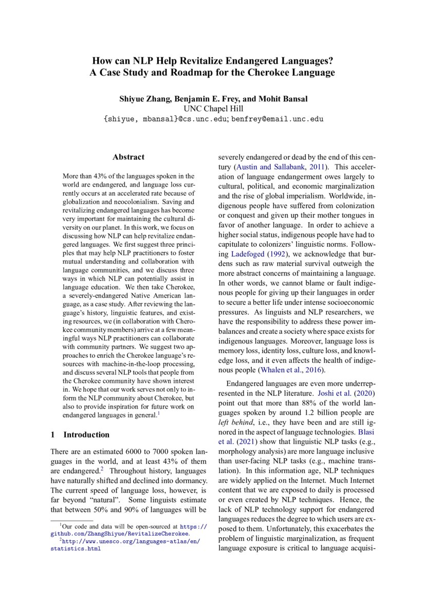 How can NLP Help Revitalize Endangered Languages? A Case Study and ...