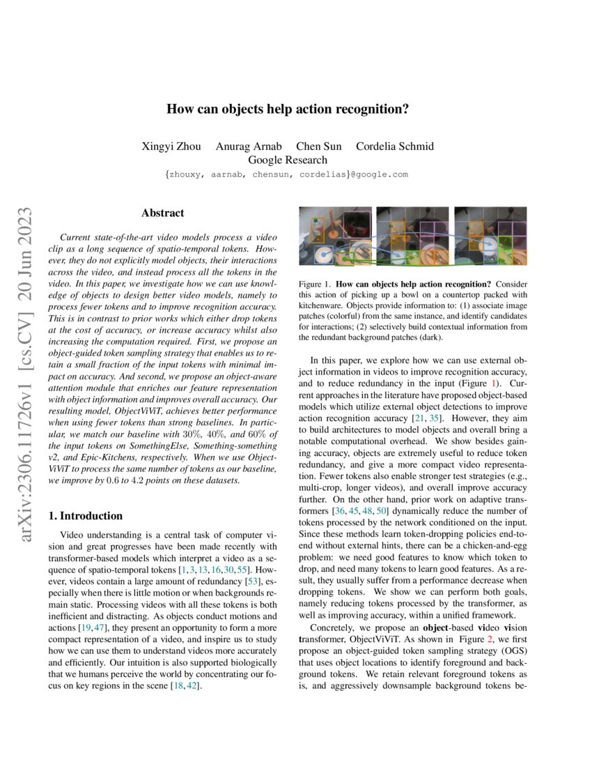 How Can Objects Help Action Recognition Deepai
