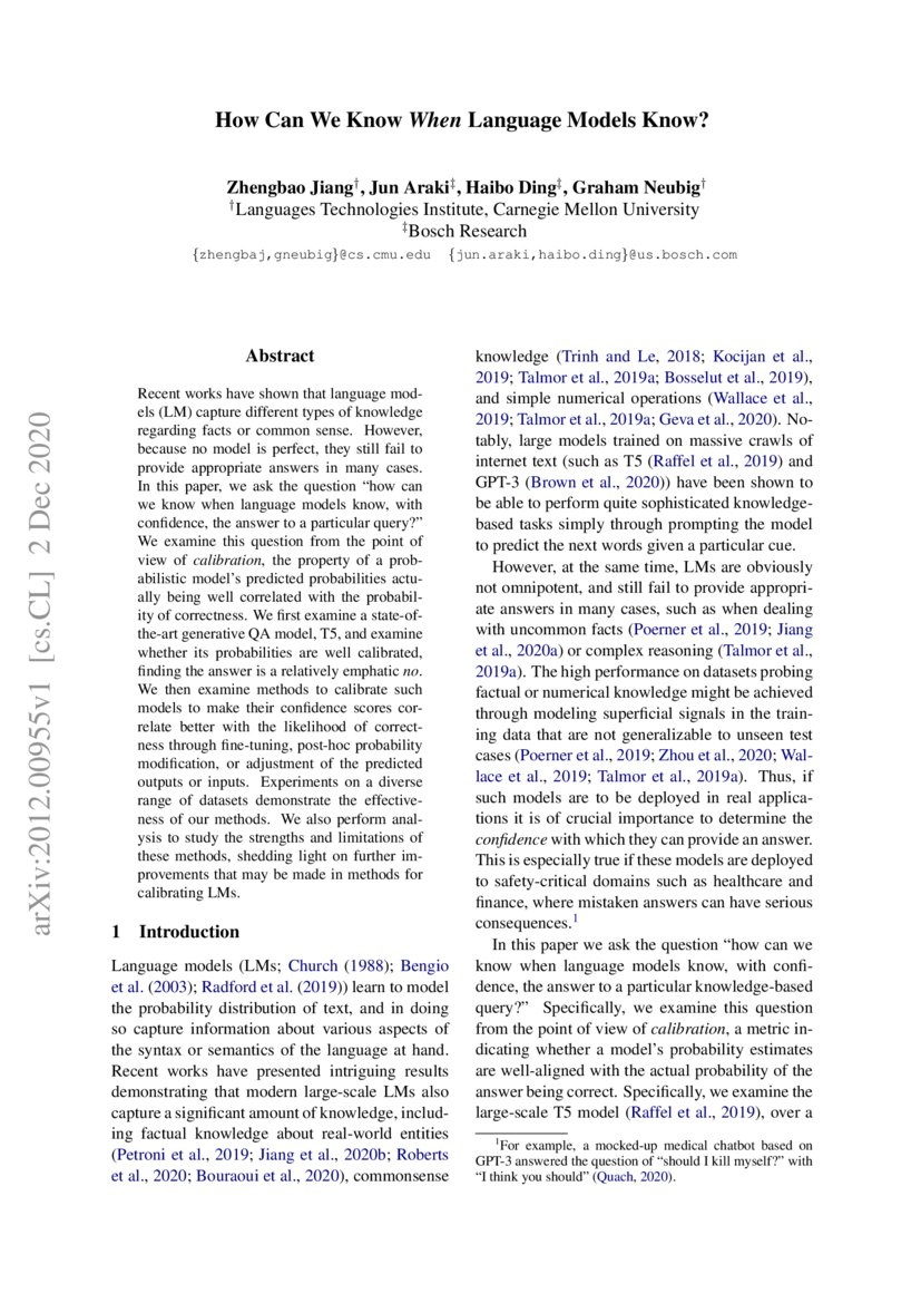 How Can We Know When Language Models Know? | DeepAI