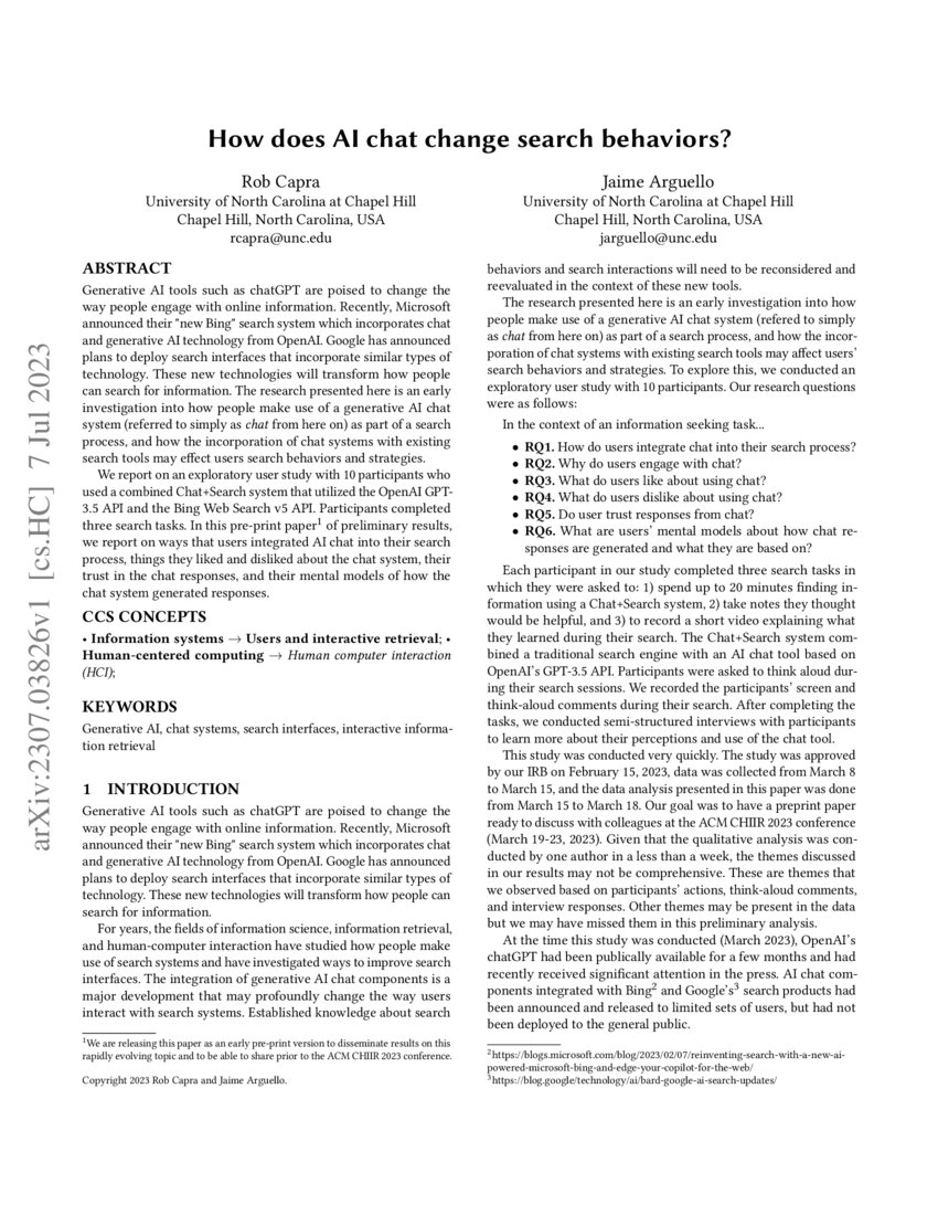 How does AI chat change search behaviors? | DeepAI