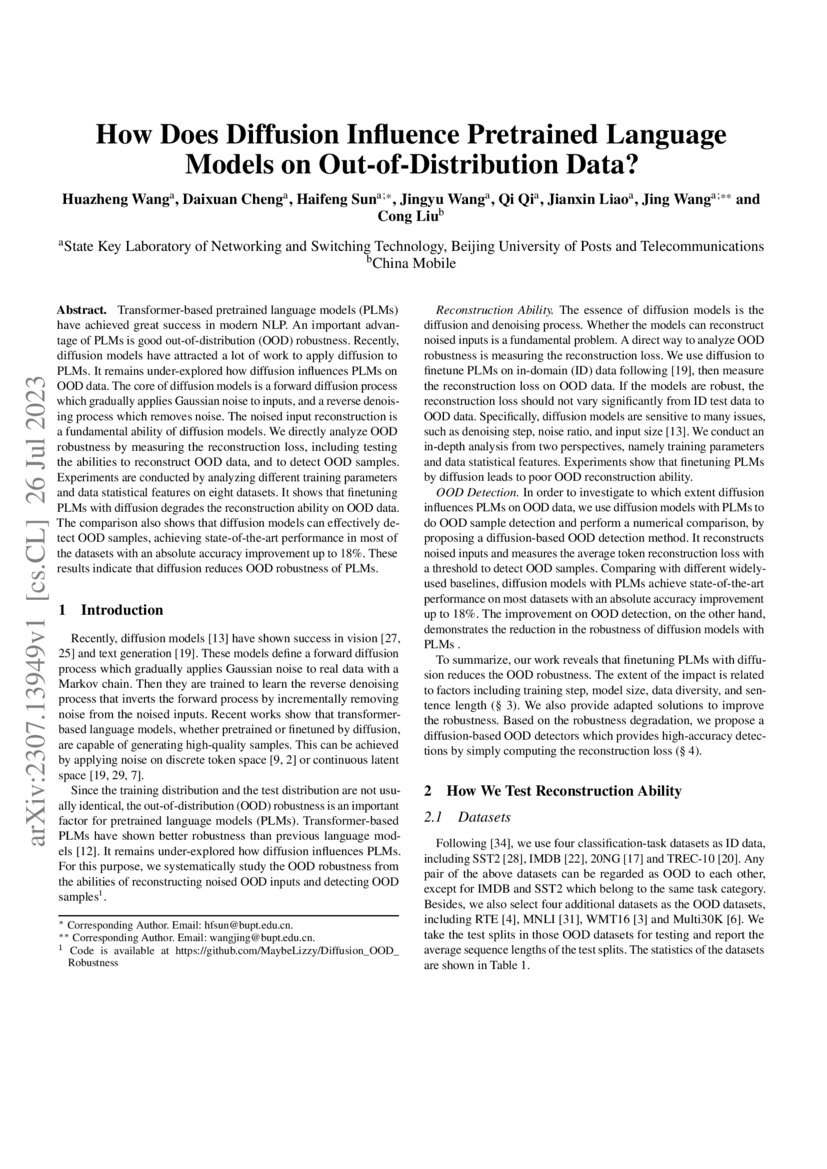 How Does Diffusion Influence Pretrained Language Models on Out-of ...