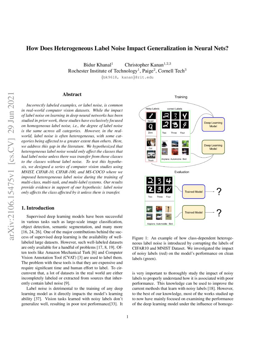 How Does Heterogeneous Label Noise Impact Generalization in Neural Nets? | DeepAI