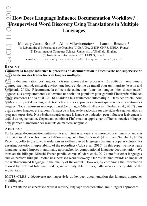 How Does Language Influence Documentation Workflow? Unsupervised Word ...