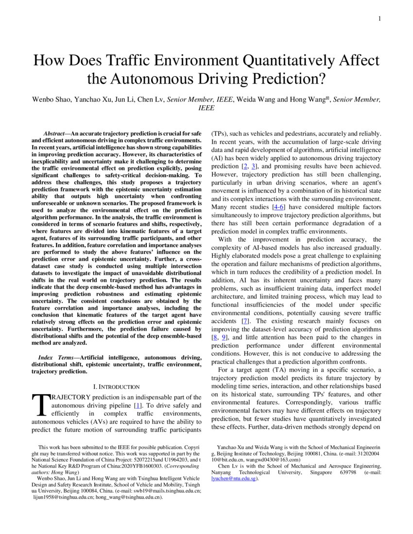 How Does Traffic Environment Quantitatively Affect the Autonomous ...