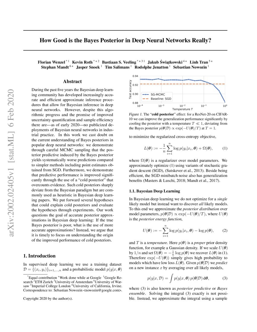 How Good Is The Bayes Posterior In Deep Neural Networks Really Deepai