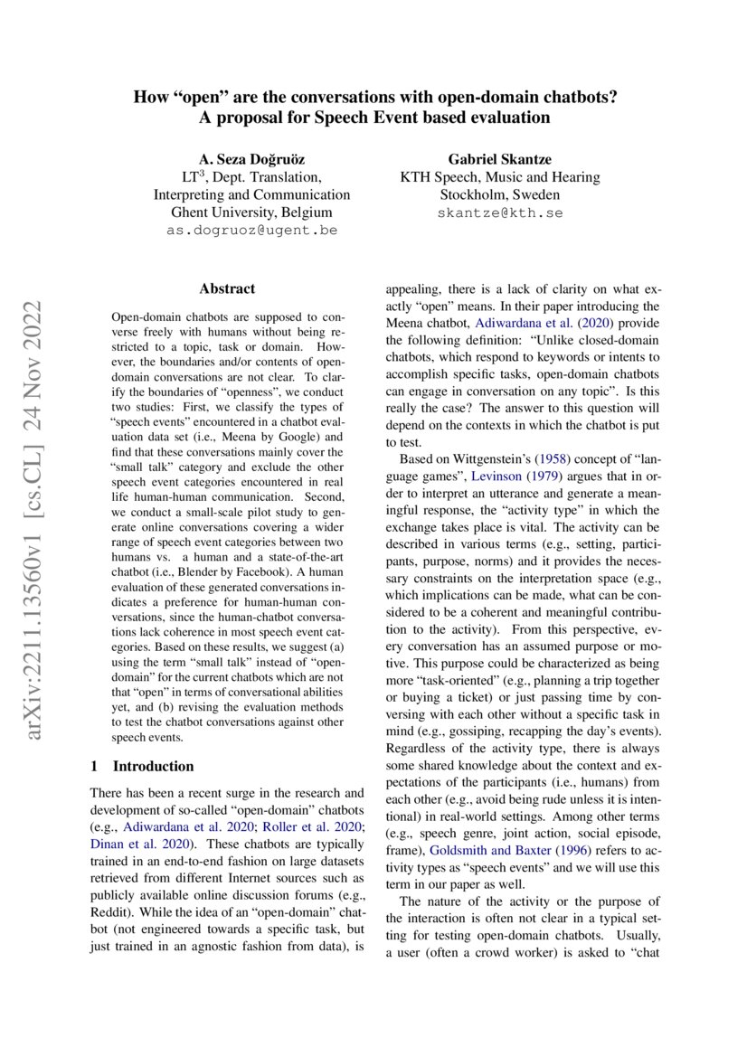 How Open Are The Conversations With Open Domain Chatbots A Proposal For Speech Event Based