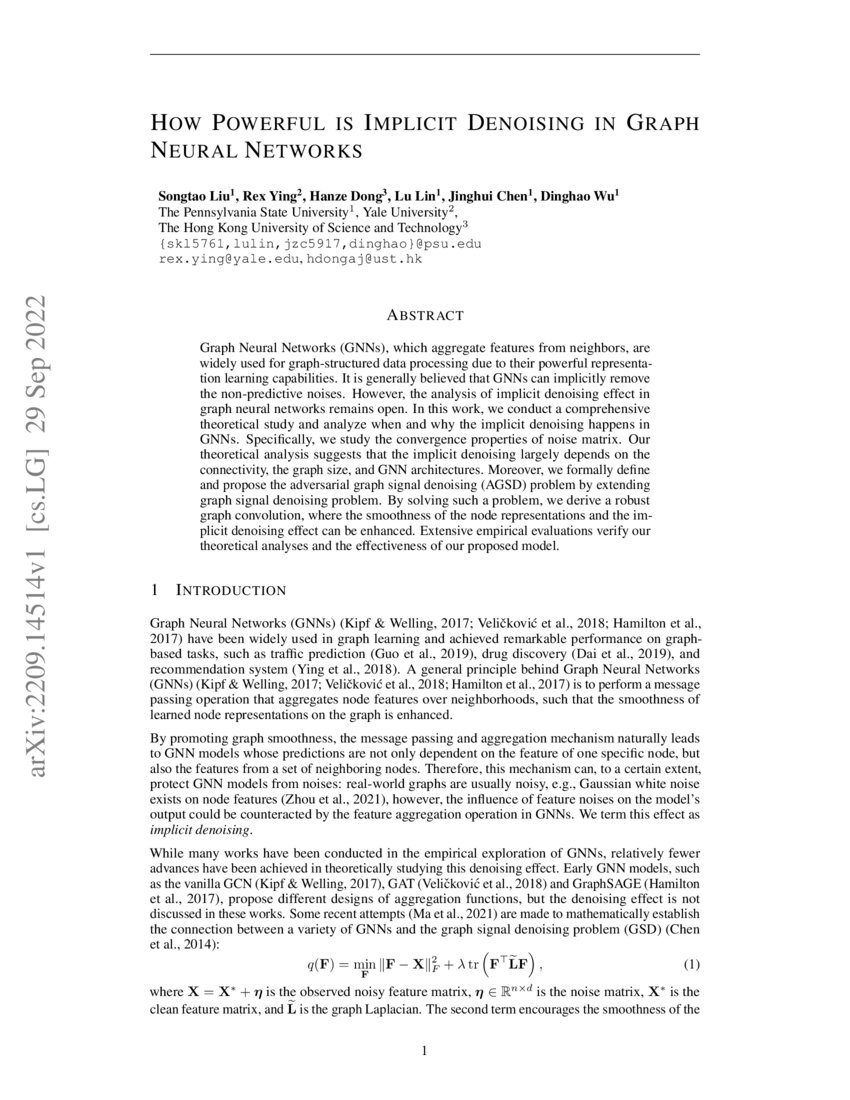 How Powerful Is Implicit Denoising In Graph Neural Networks Deepai