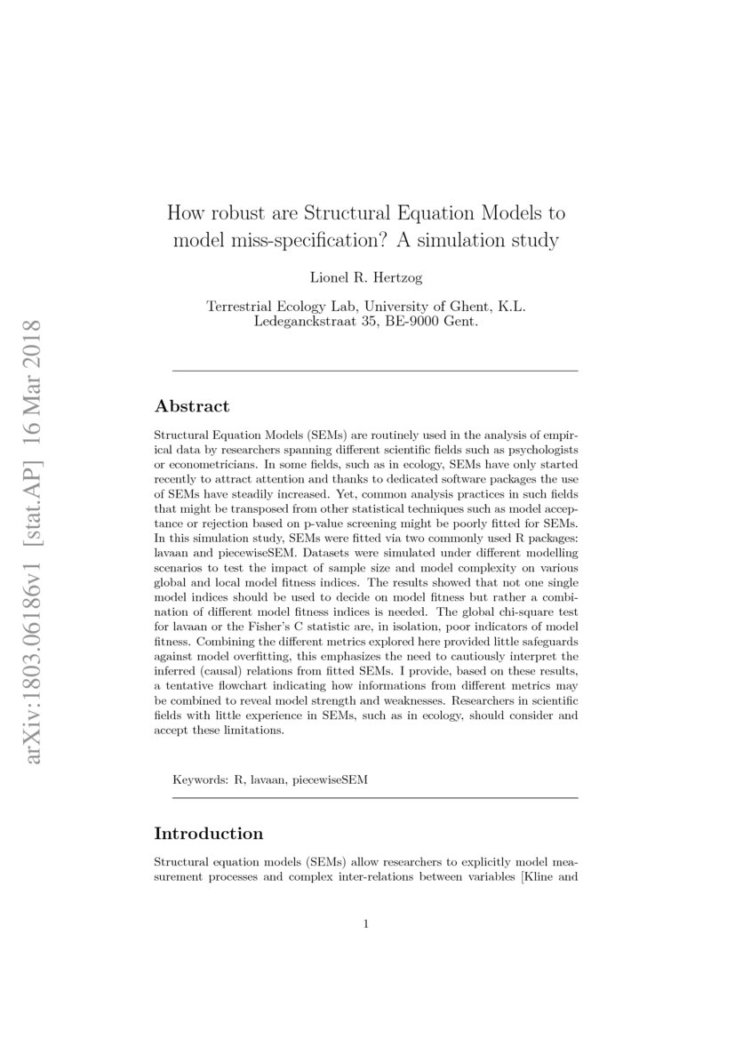 How robust are Structural Equation Models to model miss-specification ...