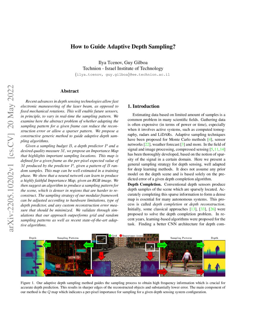 How to Guide Adaptive Depth Sampling? | DeepAI