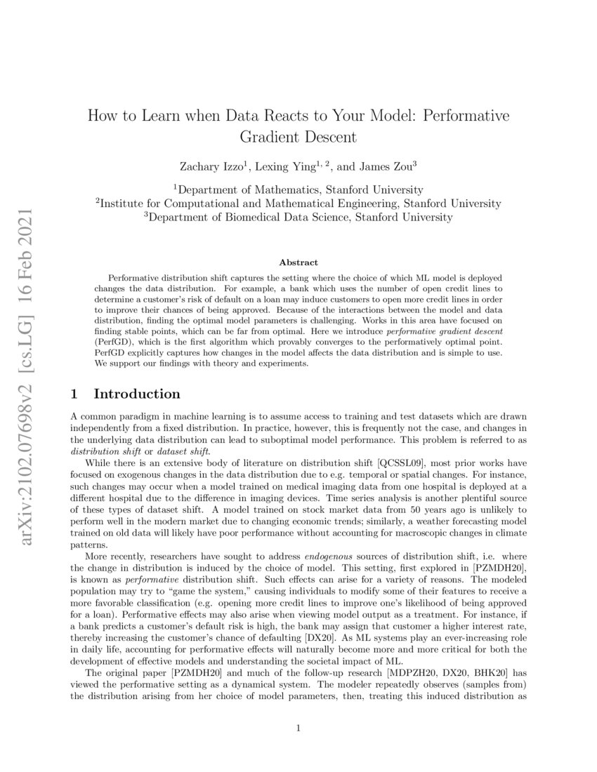 How to Learn when Data Reacts to Your Model: Performative Gradient Descent | DeepAI