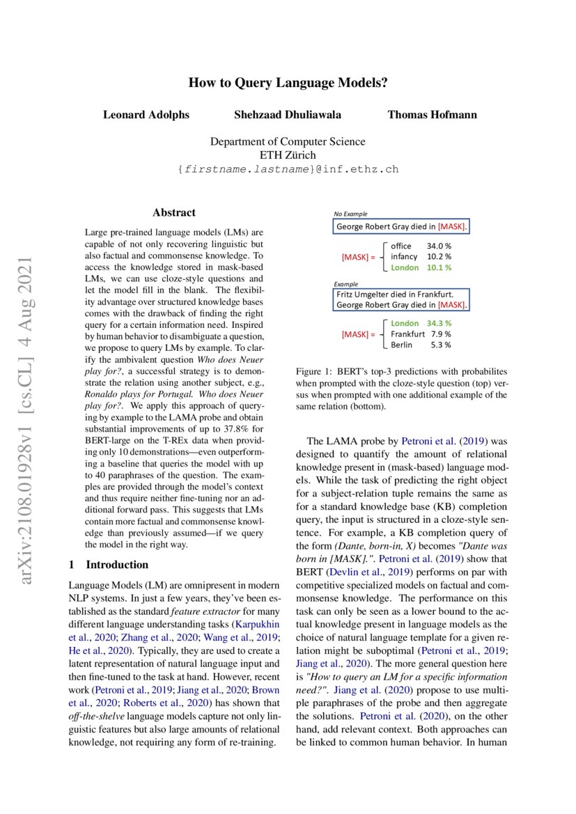 How to Query Language Models? | DeepAI