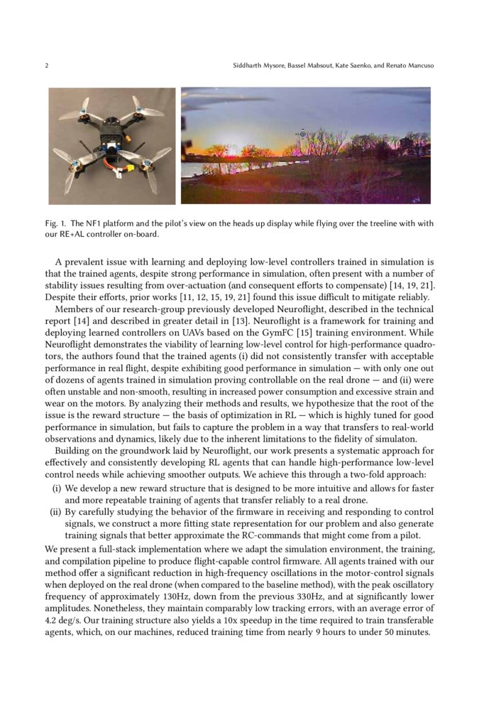 How to Train your Quadrotor: A Framework for Consistently Smooth and ...