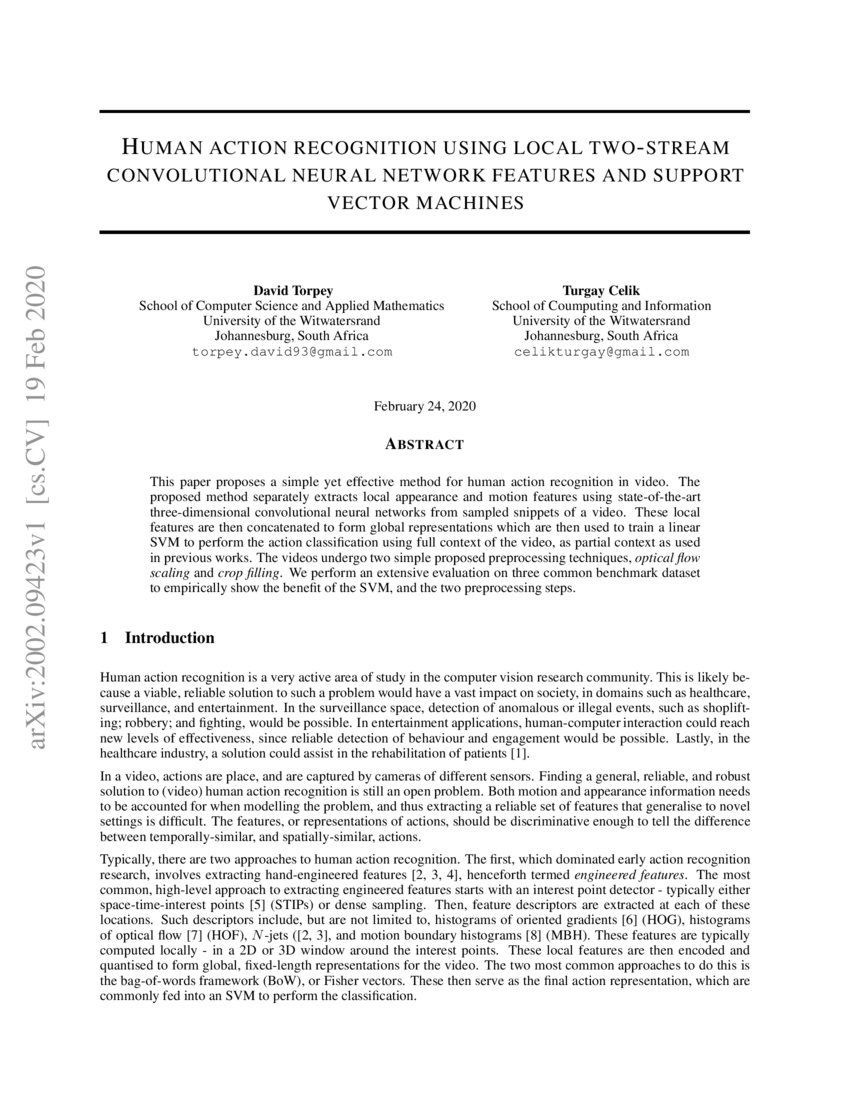 Human Action Recognition Using Local Two Stream Convolution Neural