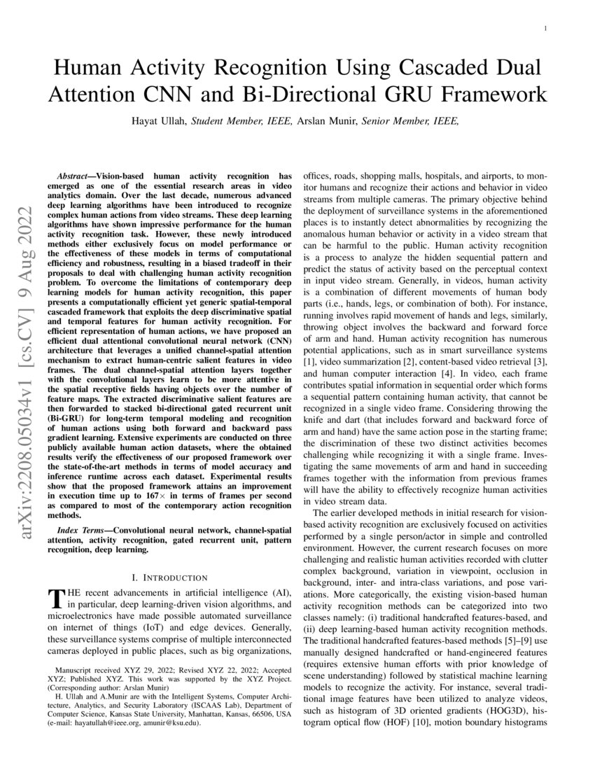 Human Activity Recognition Using Cascaded Dual Attention Cnn And Bi