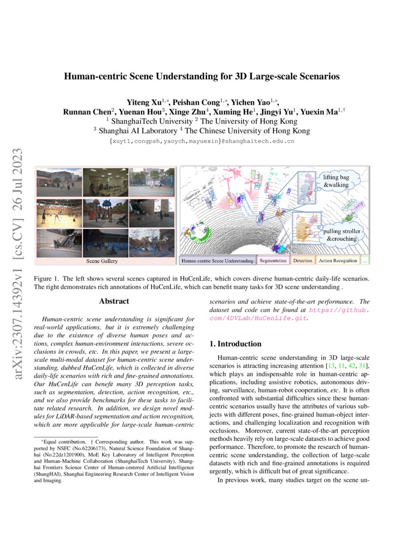 Human-centric Scene Understanding for 3D Large-scale Scenarios | DeepAI
