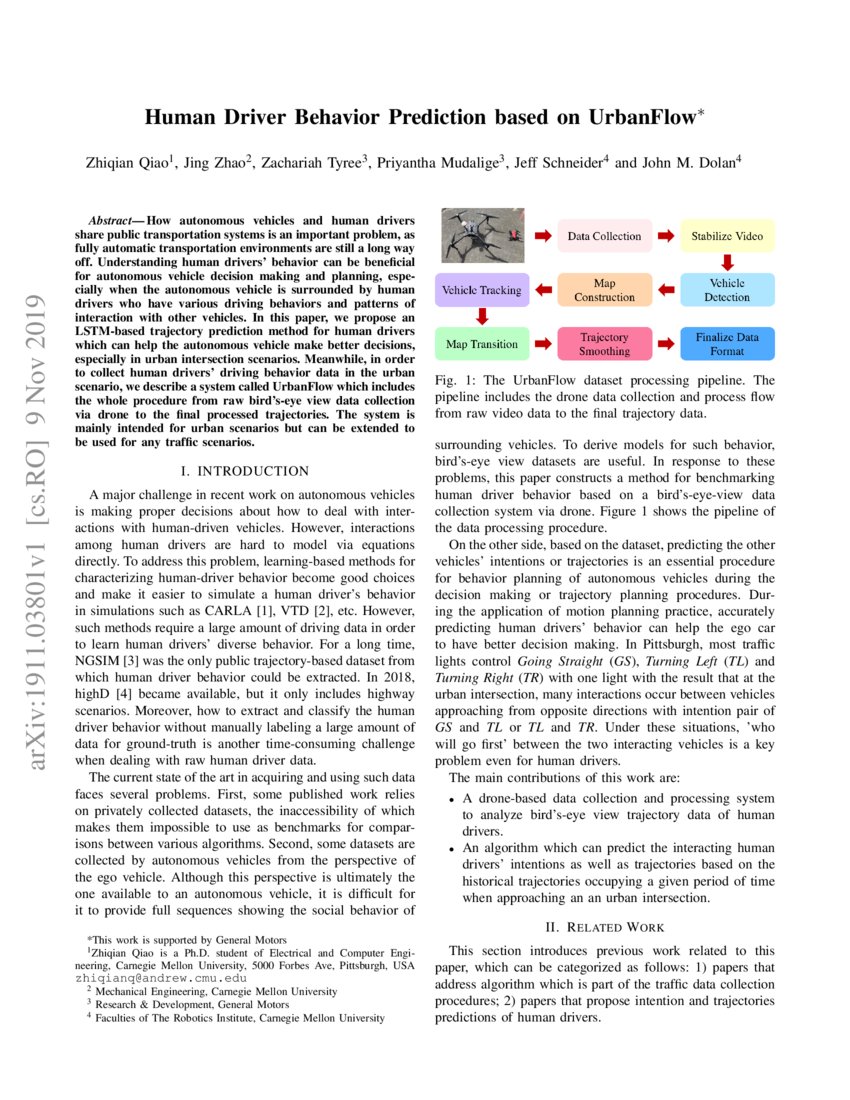 Human Driver Behavior Prediction based on UrbanFlow | DeepAI