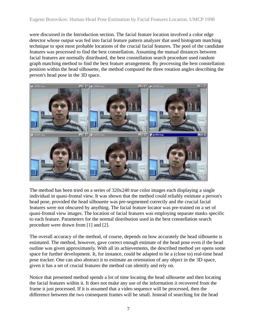 Human Head Pose Estimation by Facial Features Location | DeepAI