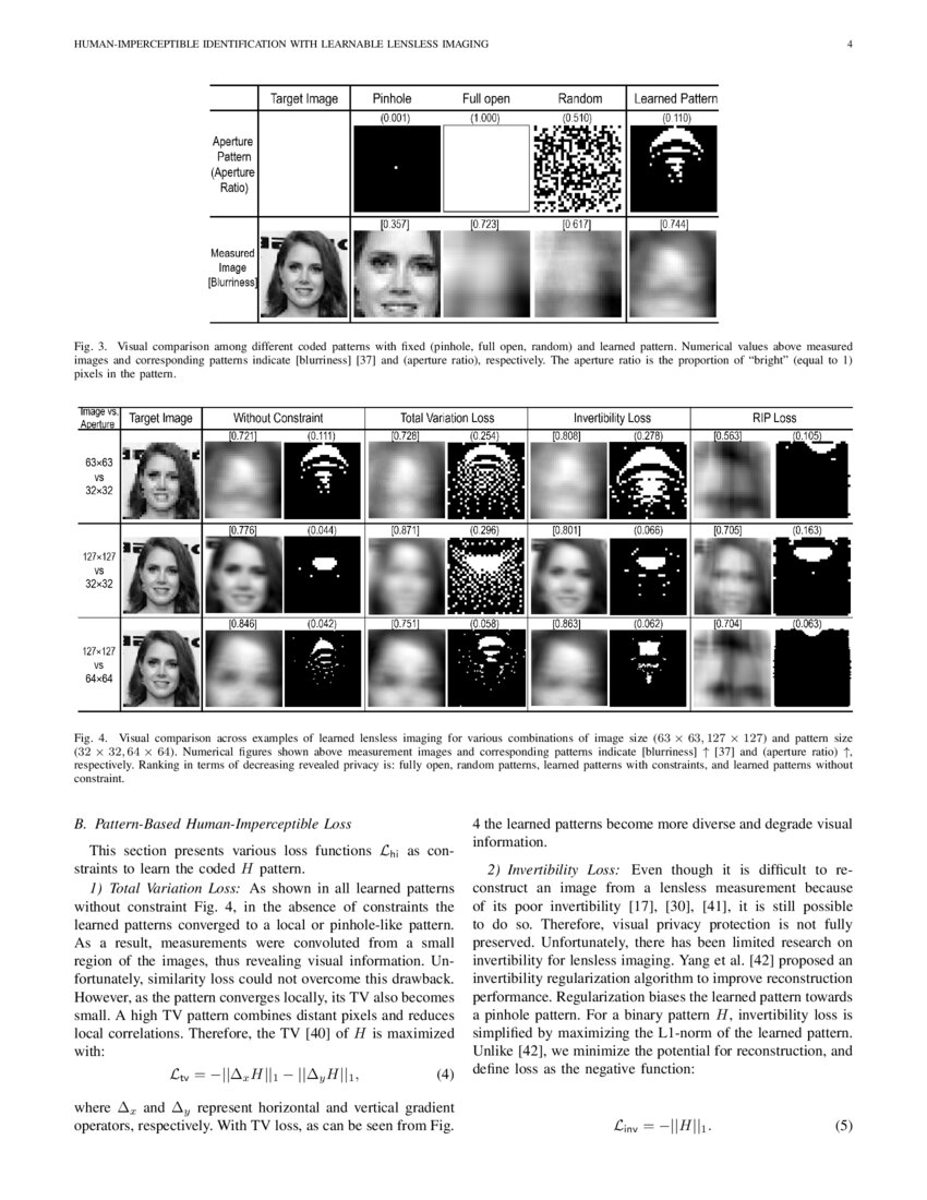 Human-Imperceptible Identification with Learnable Lensless Imaging | DeepAI