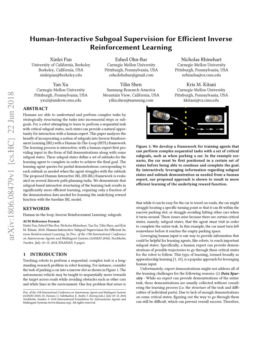 Human-Interactive Subgoal Supervision for Efficient Inverse ...